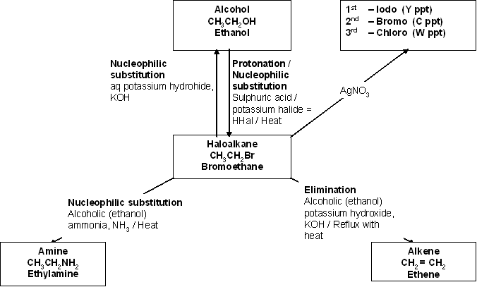 The reactions of the halogenoalkanes